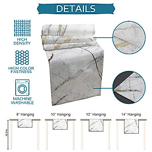 Marble Table Runner-Cotton linen-Long 120 inche White Gray Gold Dresser Scarves,Texture Tablerunner for Kitchen Coffee/Dining/Sofa/End Table Bedroom Home Living Room,Scarfs Decor for Holiday Dinner