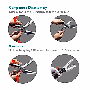 Food Cutter Choppers Meat Scissors Kitchen Shears,Quick Vegetable Slicer with Cutting Board Knife Kitchen Must Haves Chopping Scissors for Kitchen