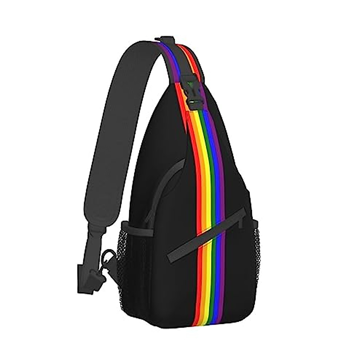 MANQINF LGBT Pride Flag Sling Backpack,Casual Crossbody Shoulder Backpack Adjustable Sling Bag Chest Daypack for Men Women