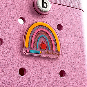 BOGGbeans Teacher Life Charm for Bogg Bag, Simply Southern Totes, and Similar Styles. Acrylic 3" Teacher Charm Accessories for Beach Totes