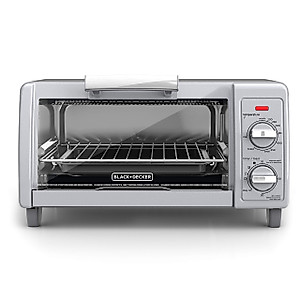 BLACK+DECKER TO1705SG 4-Slice Toaster Oven, Easy Controls, Stainless Steel