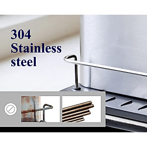 Kitsure Sponge Holder, Detachable Sink Caddy and Kitchen Sink Sponge Holder, Easy-to-Clean Sink Caddy Kitchen Sink Organizer, Stainless and Non-Slip Dish Brush Holder with A Refillable Soap Pump