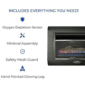 Duluth Forge Ventless Linear Wall Gas Fireplace - 26,000 BTU, T-STAT, Model DF300L