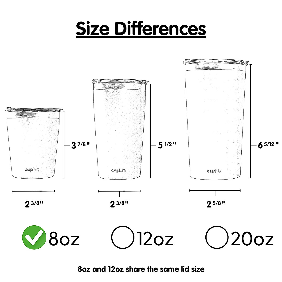 CUPKIN Stackable Stainless Steel Kids Cup Smoothie Tumbler, Powder Coated Insulated Tumblers, BPA Free Lid and Silicone Straw 8 Fl Oz (Pack of 1), Blue