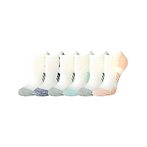 Amazon Essentials Women's Performance Cotton Cushioned Breathable Athletic No-Show Sports Socks, 6 Pairs, White, 8-12