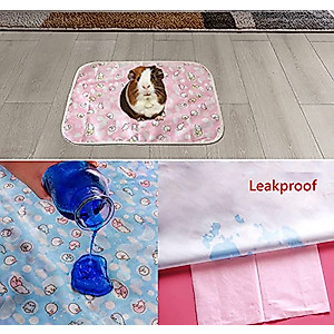 JSLZF Guinea Pig Cage Liner 18”x14”, 3PCS Guinea Pig Pads Washable, Absorbent Waterproof Rat Cage Liner for Chinchillas, Bunnies