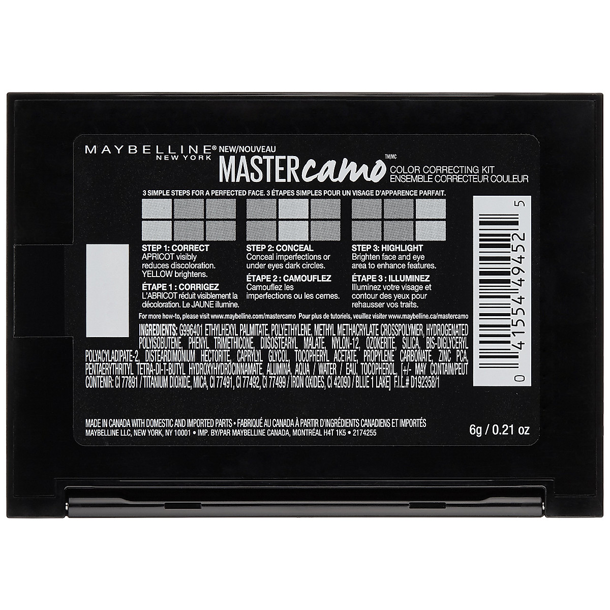 Maybelline Facestudio Master Camo Color Correcting Kit, Medium, 0.21 oz.