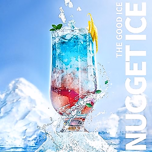 ZAFRO Nugget Ice Maker Countertop, Pebble Ice Maker Machine with Self-Cleaning, 35Lbs/24H, Pellet Ice Maker with Ice Basket/Ice Scoop/Ice Bag for Home/Office/Bar/Party, White