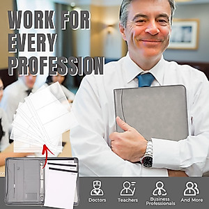 Sbrinnaliao 3-Ring Padfolio Portfolio Binder Organizer,PU Leather Folder Binder Business Planner Notebook Zippered Portfolio for Women/Men with Document Sleeve,Letter/A4 Size Clipboard