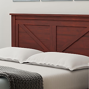 Glenwillow Home Farmhouse Solid Wood Platform Bed in Twin - Classic Cherry