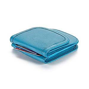 Taxi Wallet - Soft Leather, Blue Moon – A Simple, Compact, Front Pocket, Folding Wallet, that holds Cards, Coins, Bills, ID – for Men & Women