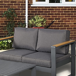 BPS Patio Furniture Loveseat Aluminum Sofa Couch Deep Seat - All-Weather Resistant Outdoor Conversation Set with Thick Cushions