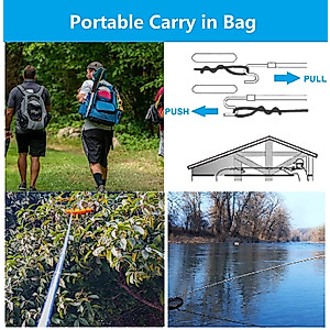 Bytcew Pickup Tool Telescopic Push/Pull Pole with Two Hooks Extends to 9.8 Feet(3M),Wire Reacher Disc Golf Grabber Rod