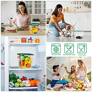 Lallisa 8 Pack 8 Qt Clear Food Storage Container with Handles and Lid Commercial Grade Square Food Storage Containers with Lids Polycarbonate Storage Container for Home Kitchen Restaurant