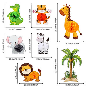 Blulu 27 Pieces Jungle Animals Cutouts Jungle Themed Party Decorations 3D Jungle Animals Cardboard Paper Cutouts for Classroom Bulletin Board Animals Theme Party Birthday Party Baby Shower