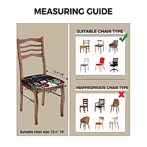 ZOE GARDEN Christmas Snowman Chair Seat Covers for Dining Room Stretch Chair Seat Covers Set of 2, Chair Seat Protector Cushion Slipcovers for Kitchen Restaurant Office Winter Snowflake Black