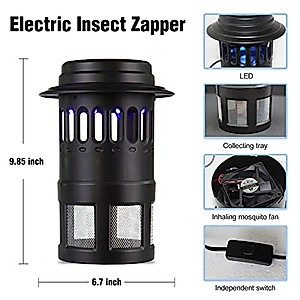 Hodiax Stand n Trap! Indoor Electric Fly Trap/Pest Repeller - Electric Pest Control Mosquito Killer for Moth, Wasp, Fly - for Residential and Commercial Use, Black