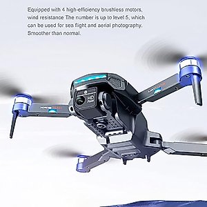 RKSTD Drone With Camera For Adults - HD FPV RC Drone, Without Obstacle Avoidor, Foldable RC Drone Altitude Hold, Headless Mode, Brushless Motor, Follow Me, Gift For Adult Beginners