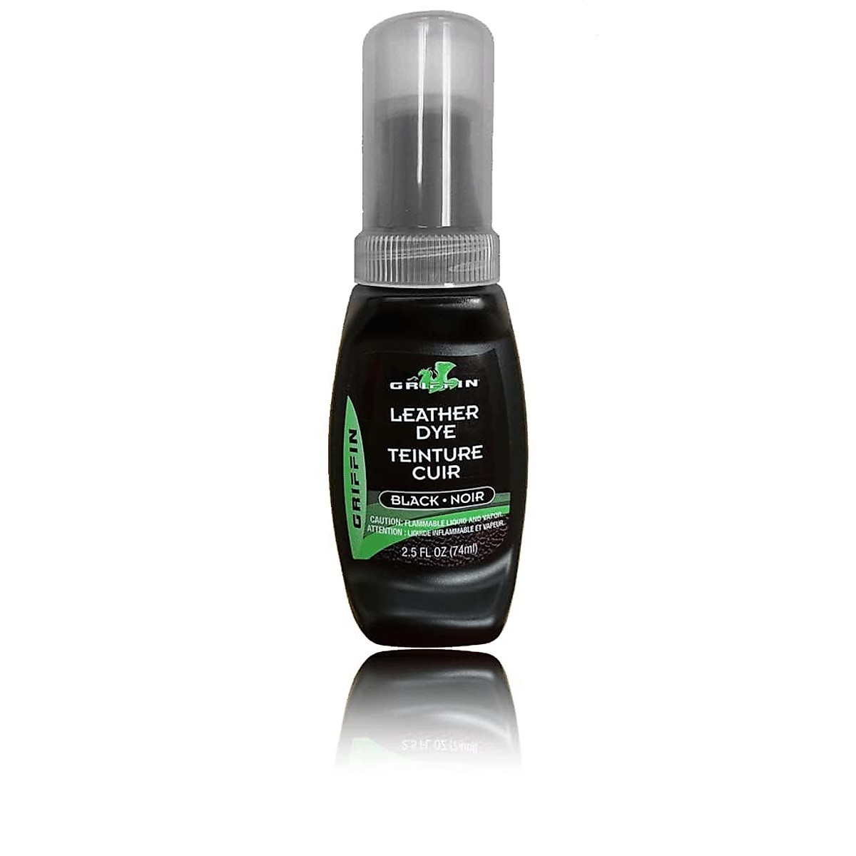 GRIFFIN Black Leather Dye with Applicator - Repair and Scratch Fix for Shoes, Boots, Furniture and More (2.5 oz) - Made in The USA