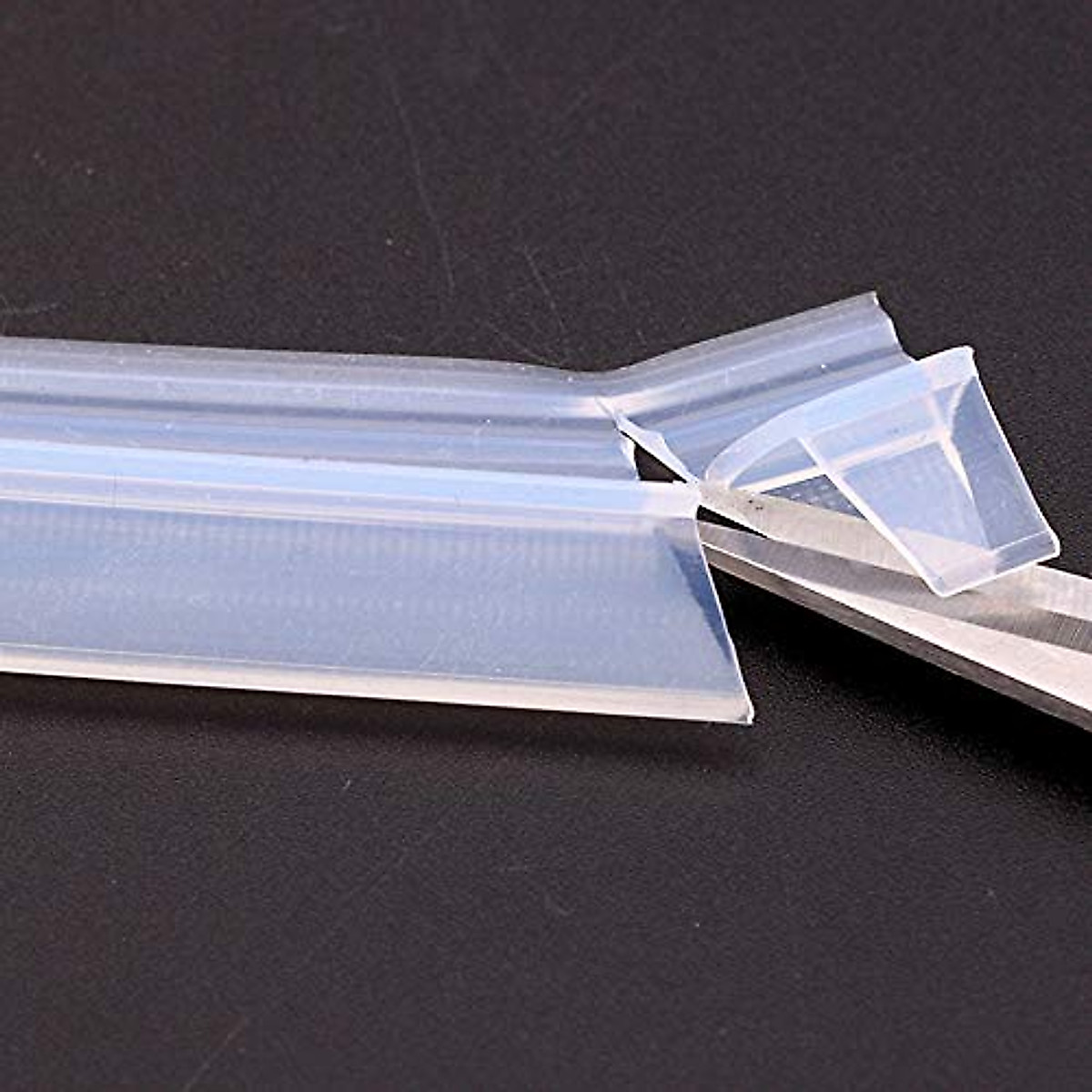 Queenbox Shower Door Seal Strip 120 inches Cuttable Length, 20mm Extended Water Retaining Edge, Frameless Glass Door/Window Sweep to Stop Shower Water Leaks, 1/4"(6mm) Glass Thickness, Clear (F-Type)