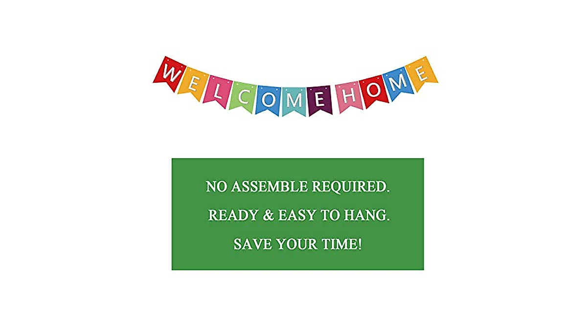 Welcome Home Banner - Colorful, Reusable & Easy to Hang