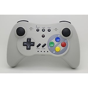 NEXiLUX Wireless Classic Pro Controller Gamepad Compatible with Nintendo Wii U, Gray