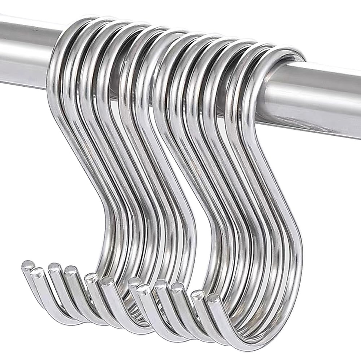 AMZFULY 20Pcs S Hooks for Hanging,3.5 inch S Shaped Hooks for Kitchenware Pots Work Shop Utensils Clothes Bags Bathroom Towels Garden Plants