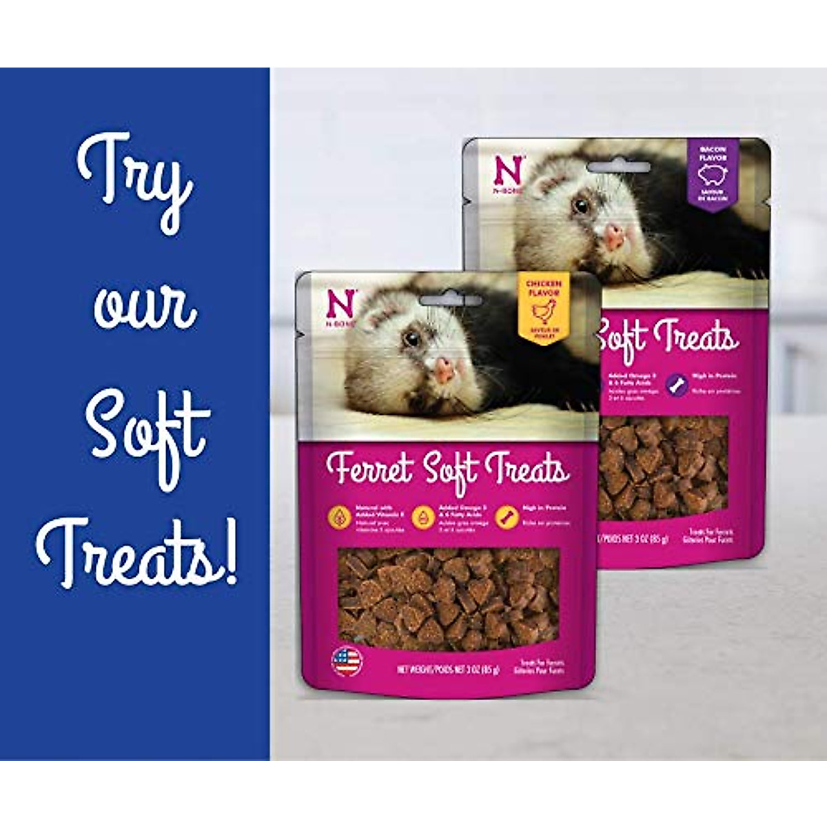 N-Bone 1.87 Oz. Ferret Bacon Flavor Chew Treats