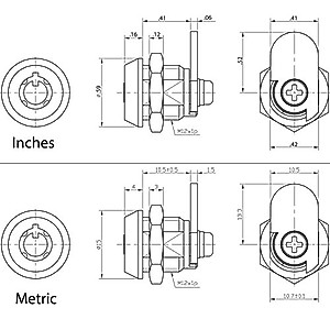 FJM Security 2200AL-KA Miniature Tubular Cam Lock with 1/2" Cylinder and Chrome Finish, Keyed Alike