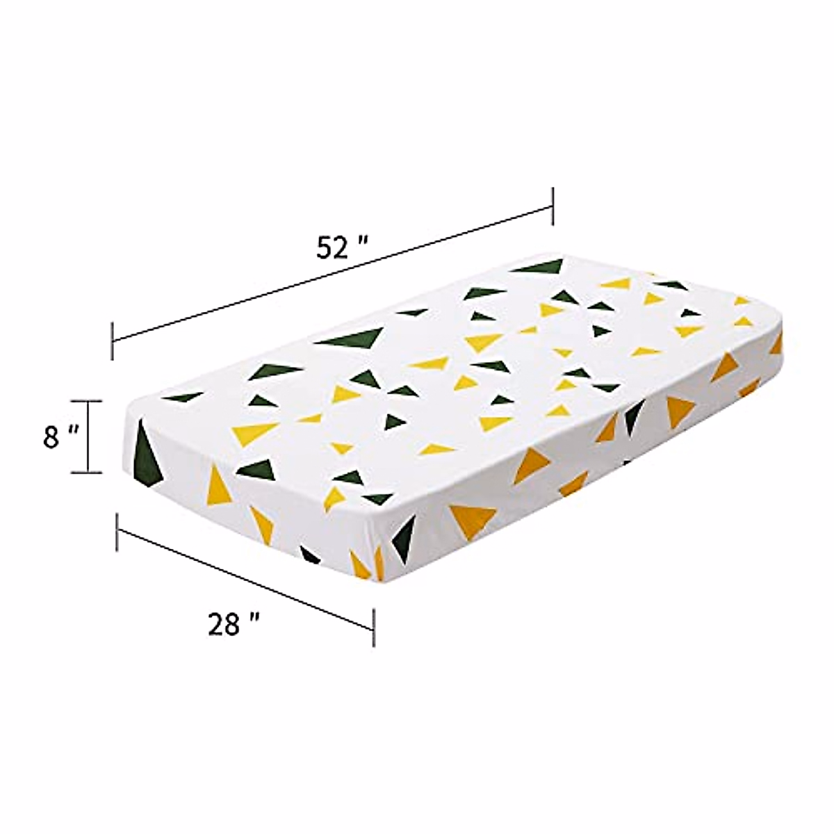 DuoMiaoMiao Baby Crib Sheets, Soft Fitted Sheets for Standard Crib, Breathable Microfiber Playard Mattress Sheet for Toddler Mattresses, 28 x 52 Inches Crib Sheet, White Triangle