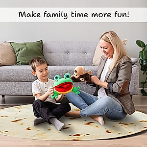 PAVILIA Burrito Tortilla Blanket, Double Sided Taco Flour Wrap Novelty Throw for Kid Boy Girl Teen, Realistic Food Blanket, Funny Gag Gift for Birthday, Beige Flour 47in