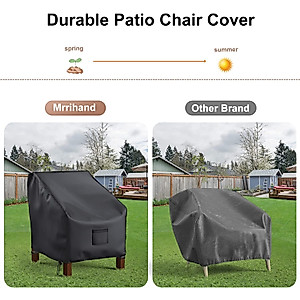 Mrrihand Patio Chair Covers Waterproof, Lounge Deep Seat Cover, Heavy Duty Outdoor Lawn Patio Furniture Covers (31" W x 33" D x 36" H - 2 Pack)