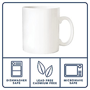 Serami 28oz Super Large White Coffee Mugs. Large Handles and Ceramic Construction, Set of 2