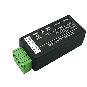 BeElion 24V AC to 12V DC Convertor, 1.5 Amp Supply Current Power Adapter and 2.1 x 5.5mm DC Power Male Plug Pigtail for Surveillance Security Camera CCTV