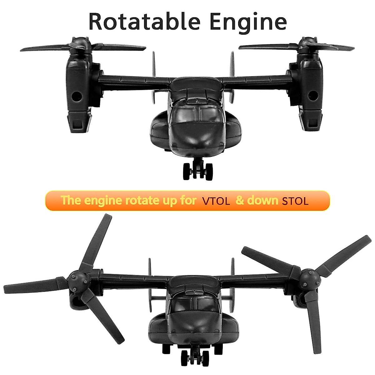 CORPER TOYS Aircraft Military Helicopter Transport Airplane Fighter Plane Army Air Force Die Cast Pull Back Toy with Lights and Sounds for Kids (Gray)