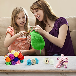 Yinsun 12 Skeins Acrylic Yarn Mini Craft Yarn 100% Acrylic Yarn for Crocheting, Starter Crochet Bulk Yarn for Child, Adult Knitting Crochet & Crafts (12 x 15g)