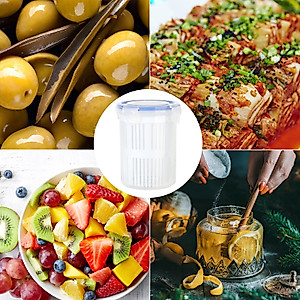 TITA-DONG Pickle Holder Keeper Lifter, Pickle Jar with Strainer Insert, Transparent Pickle Storage Container with Leaks Proof and Lock It Lid, Leak proof Juice Separator for Airtight Food Storage(#1)