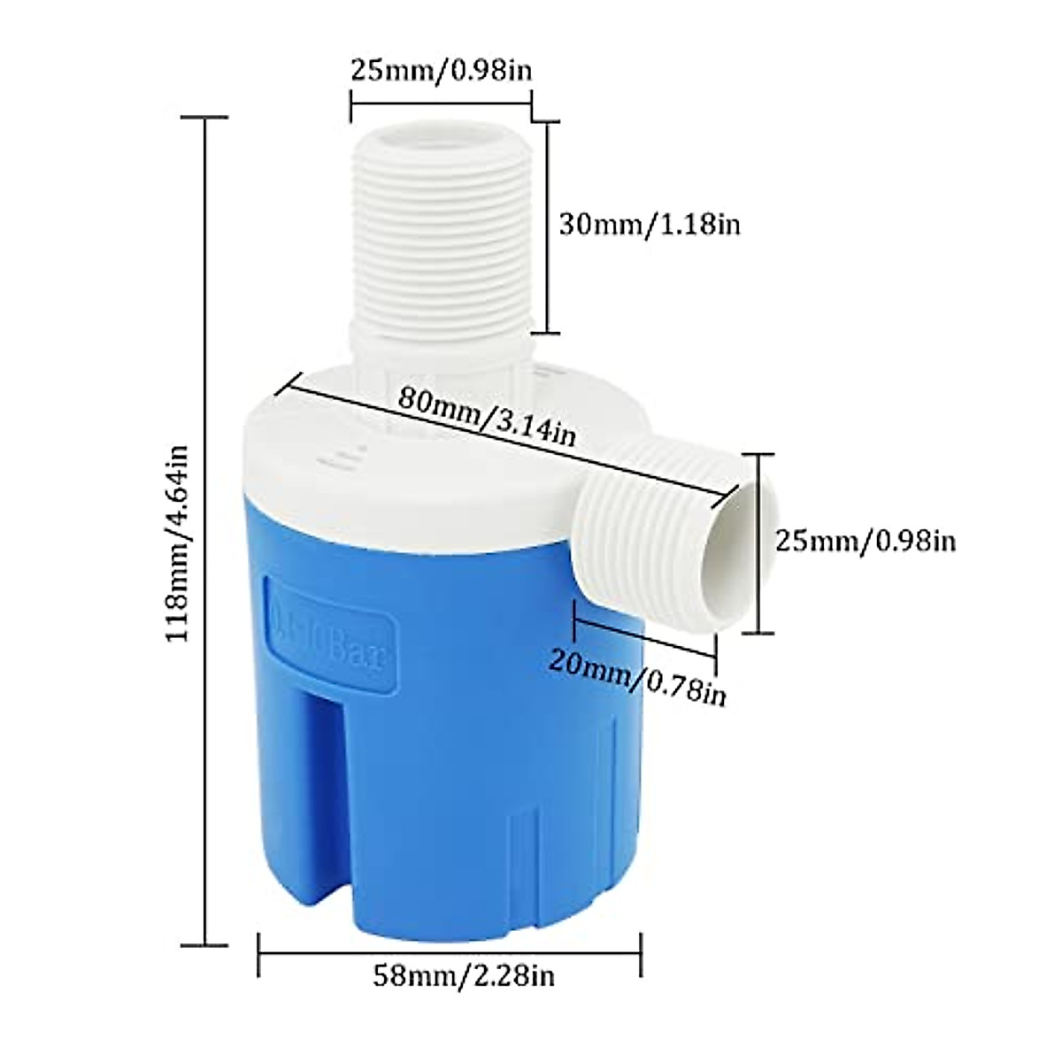 ITROLLE 3/4'' Interior Water Valve, Automatic Water Level Control Valve for Solar Water Tank Tower Pool