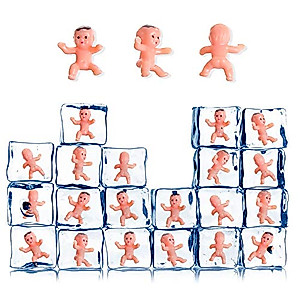 CCINEE 60 Pieces 1 Inch Mini Plastic Babies for Baby Shower Games Ice Cube Party Decorations and Table Scatter