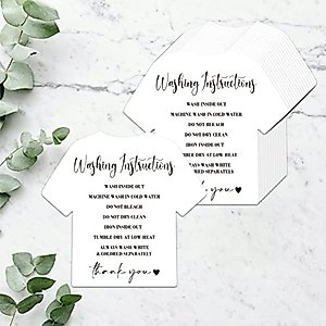 200 PCS T Shirt Washing Instruction Cards, Clothes Cleaning Care Instruction Insert Customer Direction Card for Small Business Online Shop Owner (3.6” x 3.4”)