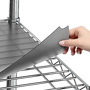 Shelf Liners for Wire Shelf System - Set of 5 in Graphite - 14 x 30 inch - Plastic Wire Shelving Shelf Mats