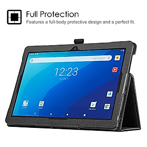 Fintie Case for Onn. 10.1" Tablet Pro (Model: 100003562), Premium Vegan Leather Folio Protective Stand Cover with Pencil Holder for Onn 10.1 inch Pro Tablet - Black