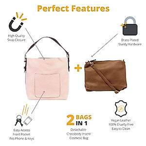 Joy Susan Womens Faux Leather: Hobo 2-in-1 Handbag