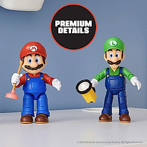 THE SUPER MARIO BROS. MOVIE - 5 Inch Action Figures Series 1 – Luigi Figure with Flashlight Accessory