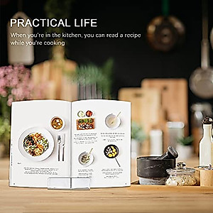 Jsdoin 6 Pack Display Stand with Ledge, Clear Acrylic Book Stand Picture Holder Tablet Holder for Displaying Pictures, Books, Music Sheets, Notebooks, Artworks, Cds etc (Large)