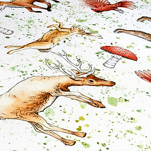 Woodland Animals Design Crib Sheet | Jersey Knit Cotton | Forest Creatures