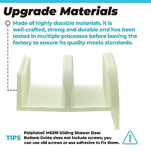 M6219 Sliding Shower Door Bottom Guide fits for Sliding Shower Door (Top Hung) Tub Enclosure Systems, 1/2 in Channels for Glass Shower Door Plastic Guide