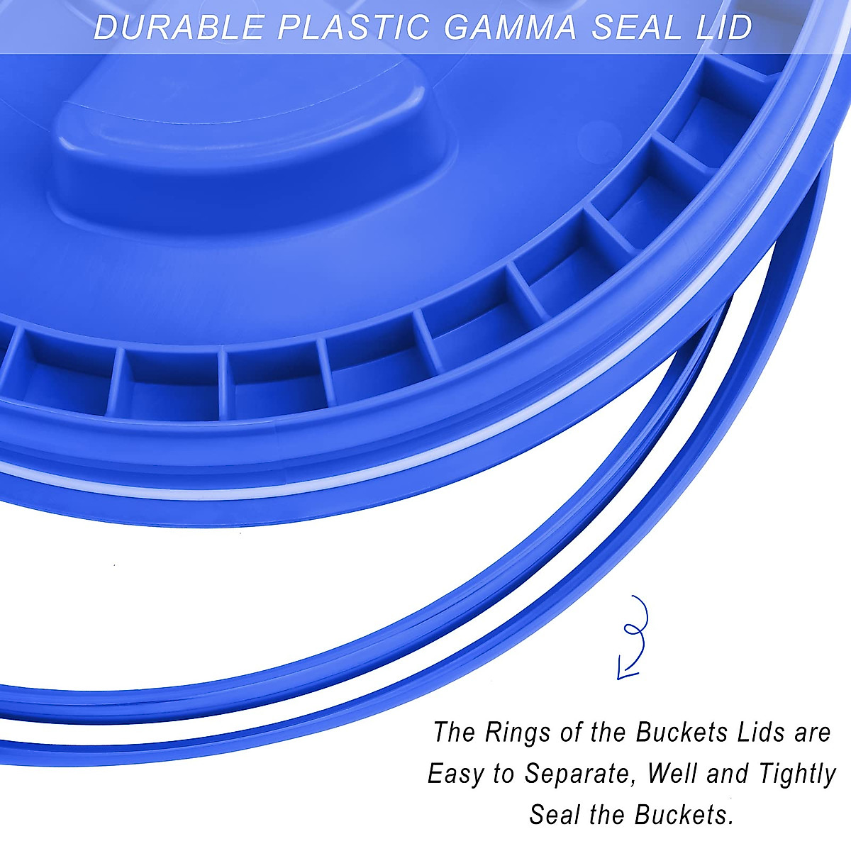 Aodaer 4 Pieces Seal Lid 5 Gallon Bucket Twist Lid Food Storage Container Lid Reusable Plastic Seal Lid Food Storage Container Lids (Red, Yellow, Blue, Green)