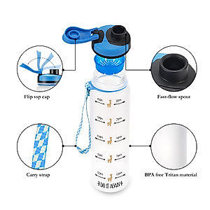 LEADO 32oz 1Liter Motivational Tracking Water Bottle with Times to Drink - Listen to Your Llama, Llama Gifts - Funny Mothers Day, Birthday Gifts for Women, Sister, Daughter, Coworker, Her