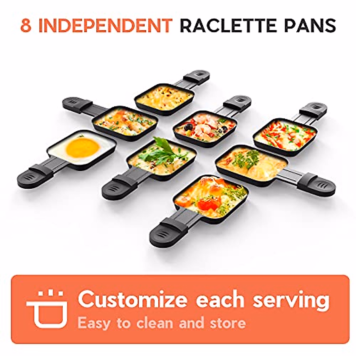 Voohek Korean BBQ Grill Raclette Table Grill Hibachi Electric Indoor Grill 2 in 1 Non-stick Grilling Plate and Natural Cooking Stone Adjustable Temperature 8 Raclette Pans 8 Wooden Spatulas 1300W